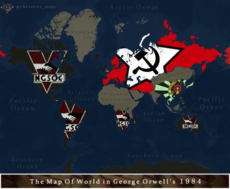 Map Of World In George Orwells 1984 Brilliant Maps