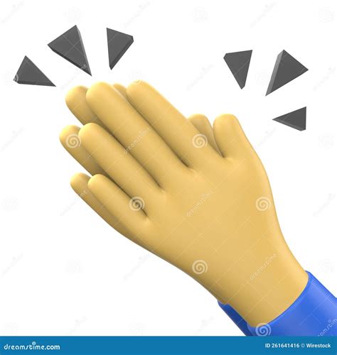 3d Rendering Of A Clapping Hands Emoticon Sign Isolated On A White