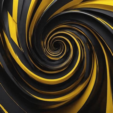 Premium AI Image | Black and yellow abstract background with a black and yellow spiral