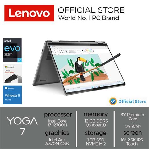 Jual Lenovo Yoga 7 16IAH7 Core I7 12700H 16GB 1TB Win 11 OHS Di Seller Lenovo Yoga Official