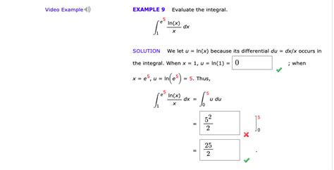 Solved Video Example Example 9 Evaluate The Integral In X