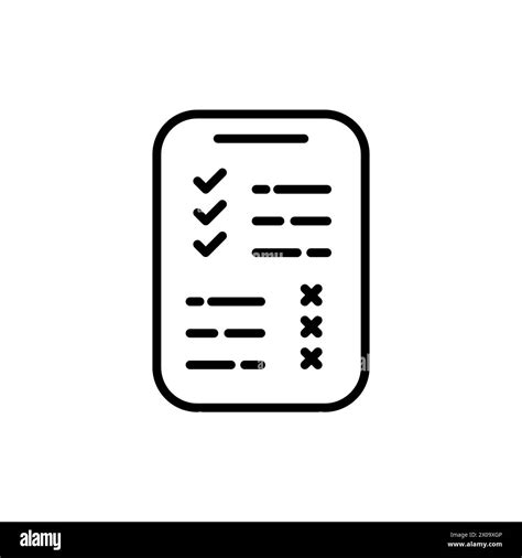 Checklist Linear Icon A Sheet With A Pen For Filling A Tick And A