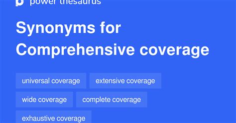 COMPREHENSIVE COVERAGE Synonyms 389 Similar Words Phrases