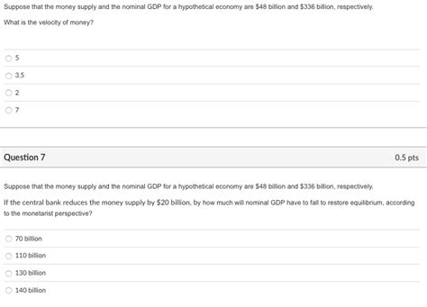 Solved Suppose That The Money Supply And The Nominal Gdp For