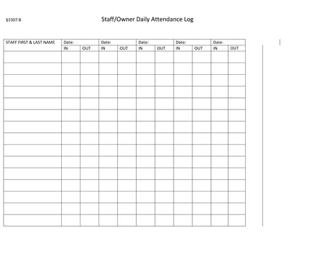 Employee Attendance Log Template For Staff And Owners Manage Daily