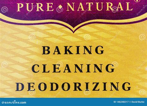 Baking Cleaning Deodorizing Label Sodium Bicarbonate Stock Illustration