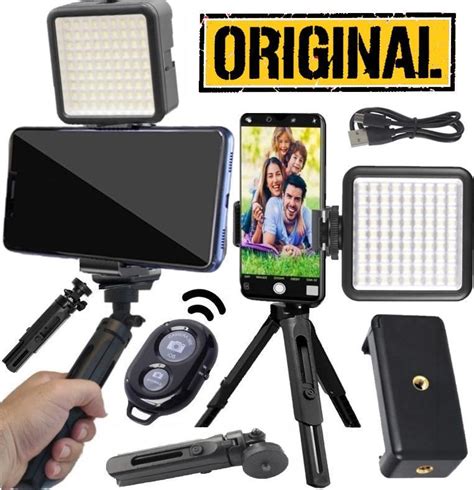 Kit Youtuber Completo Tripé Câmera Luz Led Iluminador Carrefour