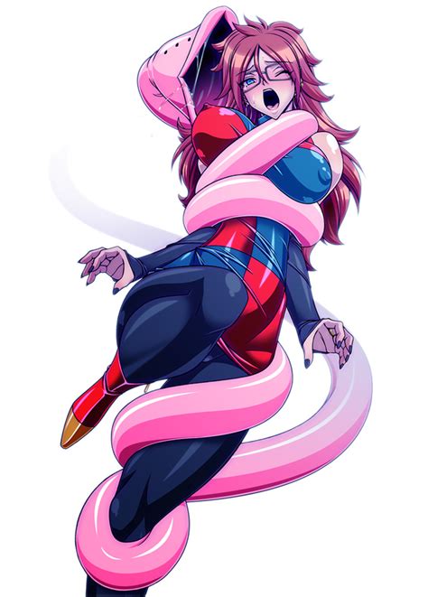 Rule 34 1girls Android 21 Android 21 Human Auburn Hair Blue Eyes Blush Breasts Brown Hair