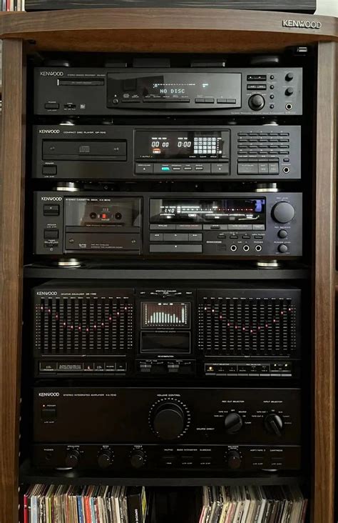Kenwood Audio System Classic Black Stereo Setup 80s Hifi