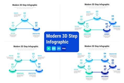 Modern 3d Step Infographic Graphic By Innni · Creative Fabrica
