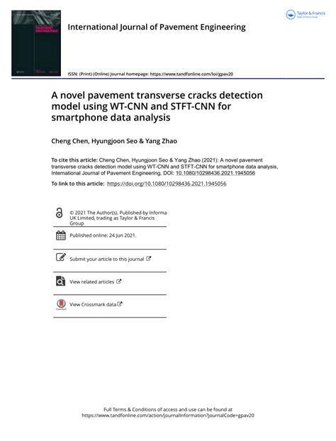 Pdf A Novel Pavement Transverse Cracks Detection Model Using Wt Cnn And Stft Cnn For