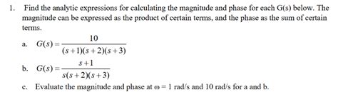 Solved 1 Find The Analytic Expressions For Calculating The
