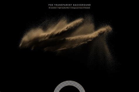 Premium Psd Sand Explosion On Black Background Throwing Freeze Stop Motion Object Design