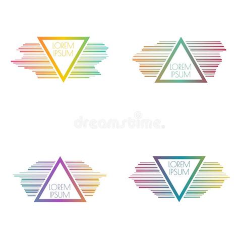 Set Of Vector Triangular Banners Stock Vector Illustration Of Line