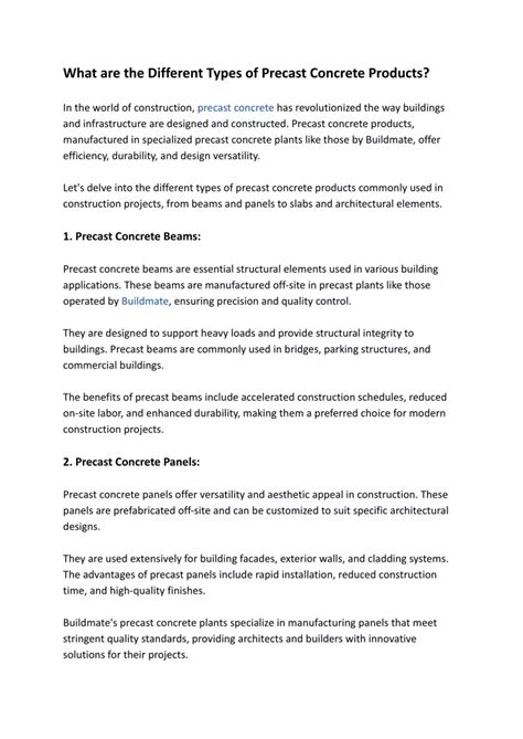 Ppt What Are The Different Types Of Precast Concrete Products Powerpoint Presentation Id