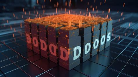 Inscription Illustration Of A Ddos Cyber Attack On Computer System