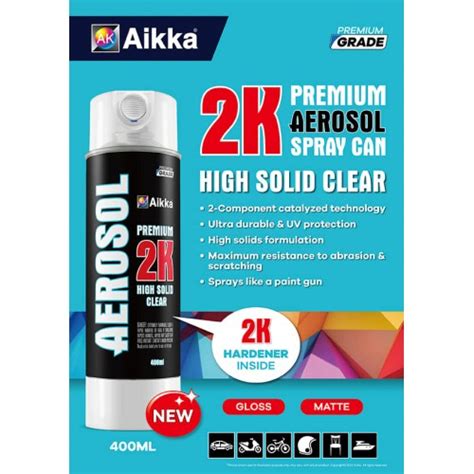 Aikka 2k Aerosol High Solid Clearcoat Spray Paint 21
