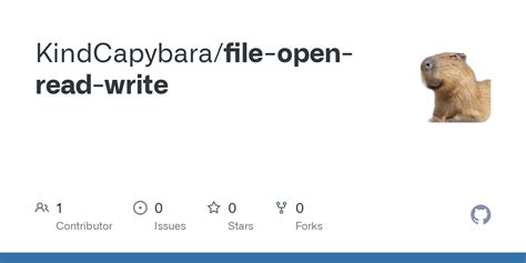 Github Kindcapybarafile Open Read Write