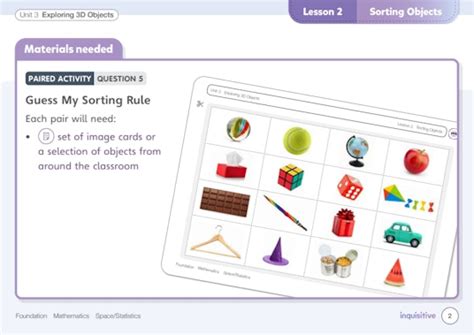 Sorting Objects Lesson Maths Au