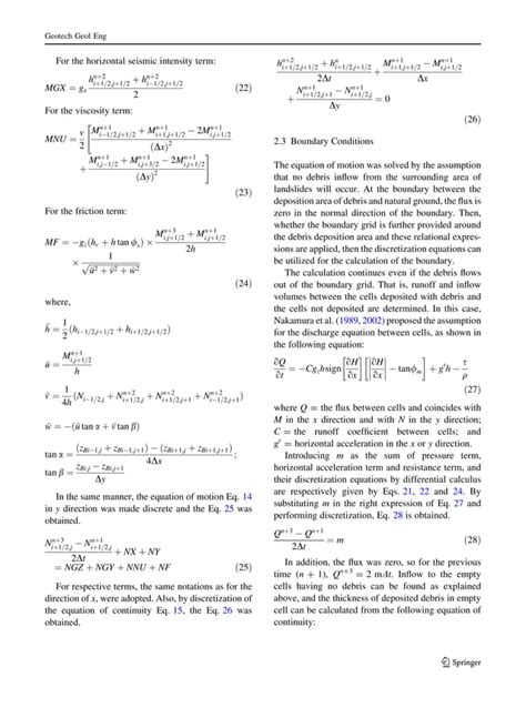 A Numerical Model For The Analysis Of Rapid Landslide Motion Pdf