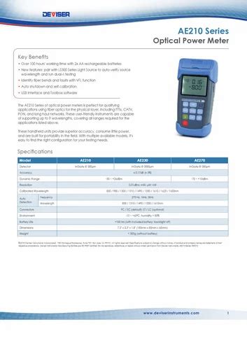 Deviser Ae210 Optical Power Meter At ₹ 8000 In New Delhi Id