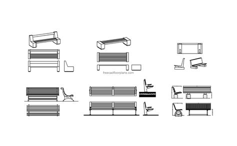 Urban Benches Free Cad Drawings