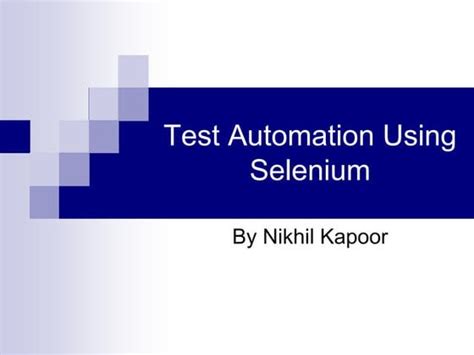 automation testing using selenium pdf