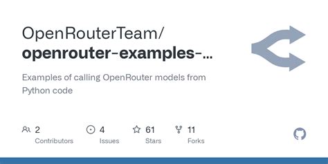 Github Openrouterteam Openrouter Examples Python Examples Of Calling Openrouter Models From