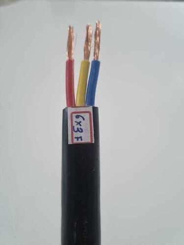 Three Core Cable Copper Conductor Rubber Insulation Black Jacket 6x3 Core Configuration
