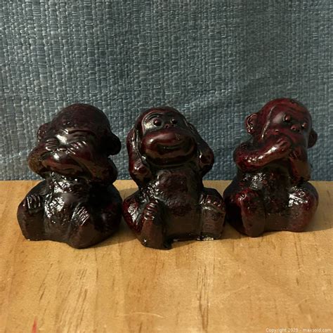 Three Resin Three Wise Monkeys Figurines Maxsold