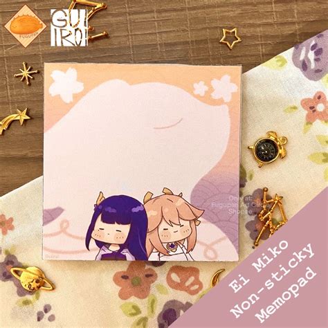 Jual Genshin Impact Ei Miko Non Sticky Memopad Shopee Indonesia