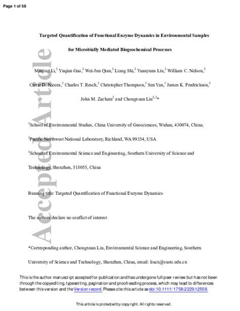 Pdf Targeted Quantification Of Functional Enzyme Dynamics In Pdf Targeted Quantification Of Functional Enzyme Dynamics In