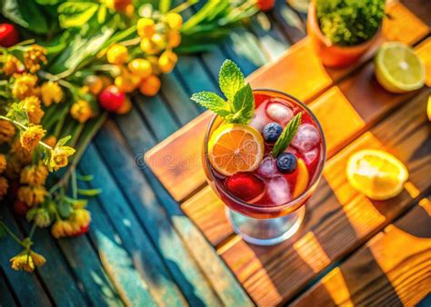 A Vibrant Drones Eye View Of Summer Cocktails Colorful Refreshments