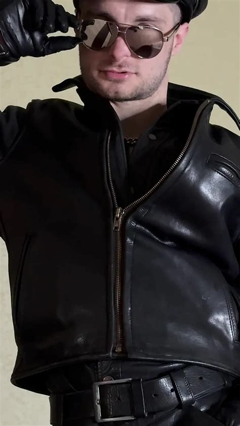 Leather Cop Kinkysirius In Full Leather Staged A Leather Striptease