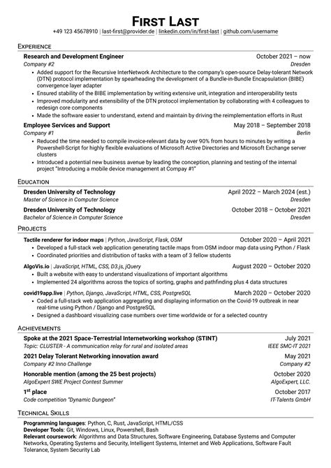 Intern Cv Review Especially Targeting Faang Rcscareerquestionseu