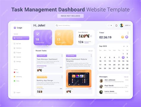 Premium Vector Eps Task Management Dashboard Website Templtae Full Editable And Vector Light Mode