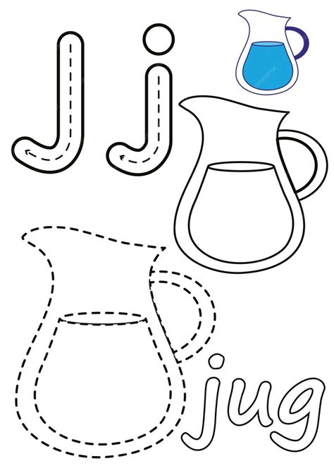 Dibujos Para Colorear De La Jarra Y La Letra J Adecuados Para Usar En Libros Para Colorear Para