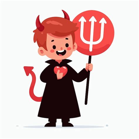 Cartoon Boy In Devil Costume Premium Ai Generated Vector