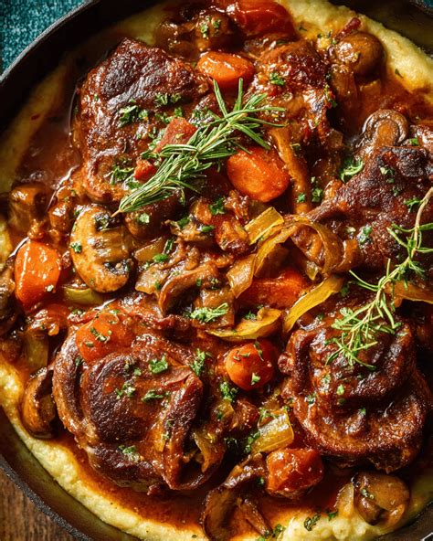 Braised Osso Buco With Mushrooms