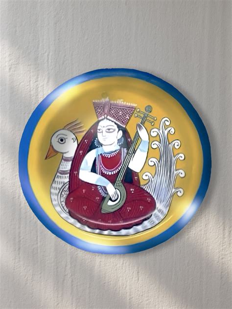 Hasir Chitrakars Art Saraswati Bengal Pattachitra Wall Plates And More