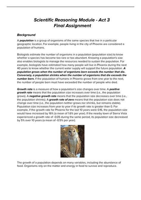 Scientific Reasoning Module Act 3 Final Assignment Bio 181 Stuvia Us