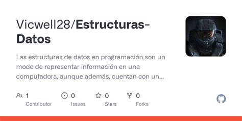 Github Vicwell28estructuras Datos Las Estructuras De Datos En Programación Son Un Modo De