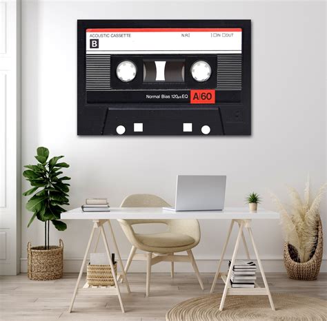 Cassette Tape Wall Art Canvas Set Minimalist Artwork Vintage Poster