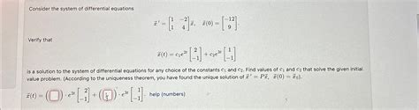 solved consider the system of differential