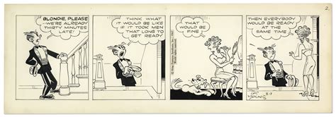 Lot Detail 2 Chic Young Hand Drawn Blondie Comic Strips From 1967