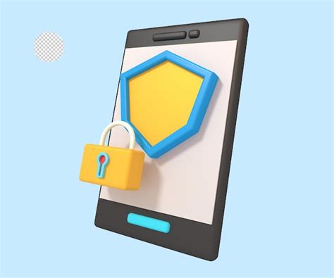 Premium Psd Padlock Security Shield On Smart Phone