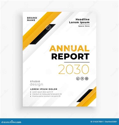 Business Yearly Data Report Flyer In Yellow Theme Stock Vector