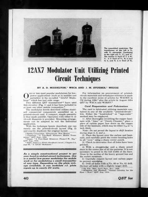 12ax7 Modulador Pdf Vacuum Tube Antenna Radio