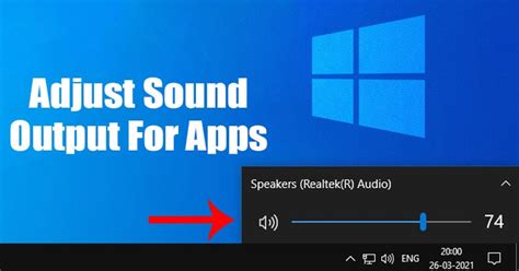 how to adjust sound outputs for specific apps in windows 10 pc