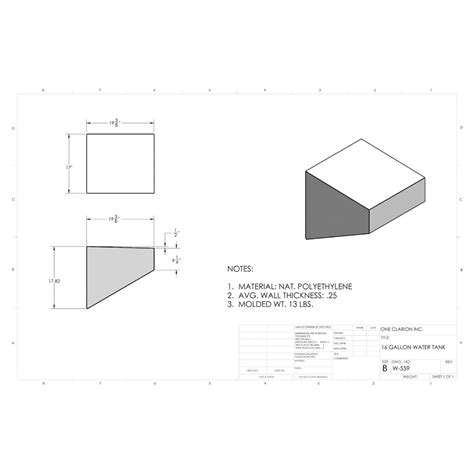 16 Gallon Rv Water Tank W 559